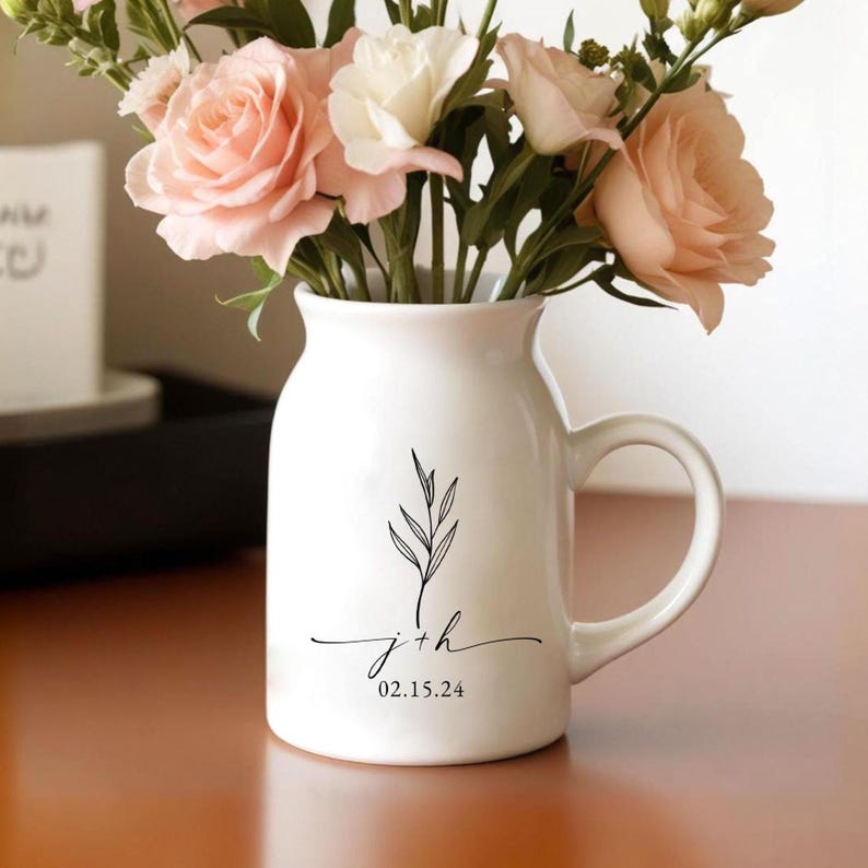 Personalised Engraved Engagement Pottery Mug, Custom Wedding Mugs ...