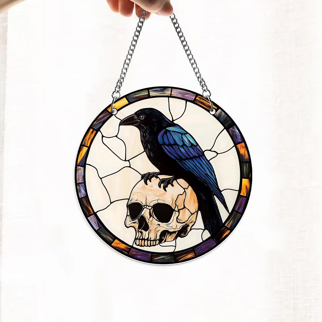 Black Raven Suncatcher Window Hangings, Black Raven Acrylic Window ...