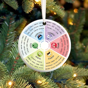 Feelings Wheel Ornament, Emotions Wheel Ornament, Counselor Ornament ...
