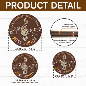 Music Teacher Door Sign, Personalized Wooden Sign Music, Music ...