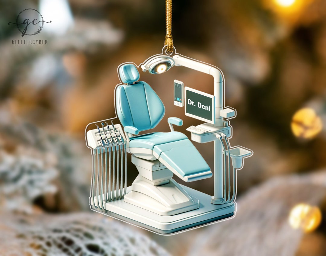 Personalized Dental Chair Ornament, Dental 2D Flat Ornament, Dental ...