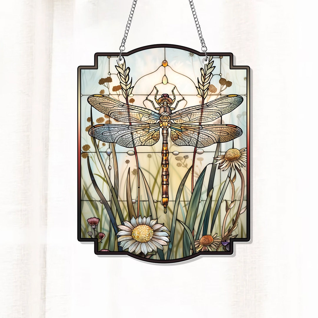 Dragonfly Acrylic Window Hanging, Dragonfly Acrylic Inspired Art ...