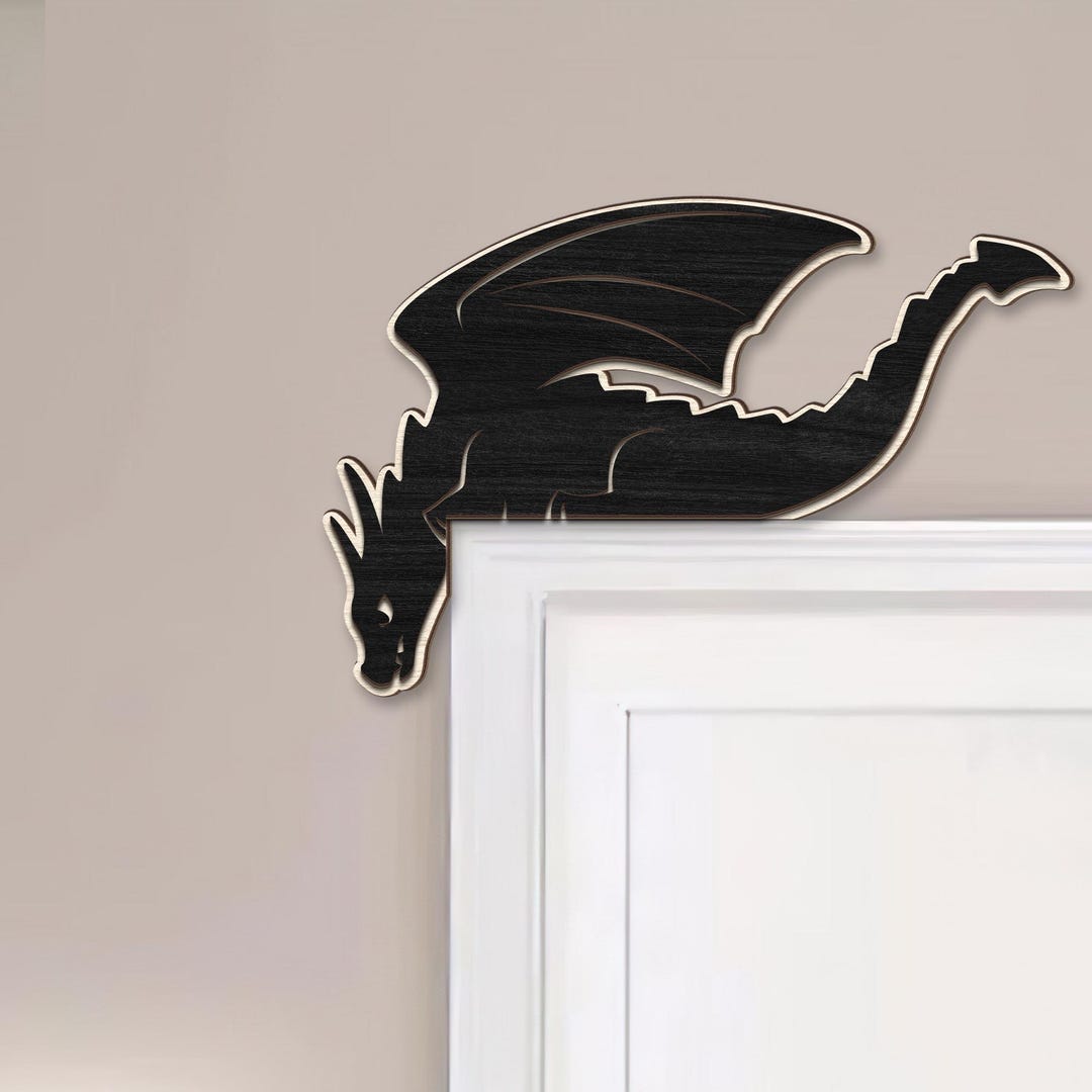 Dragon Wooden Doorframe Corner Sign, Fantasy Dragon Wooden Doorframe ...