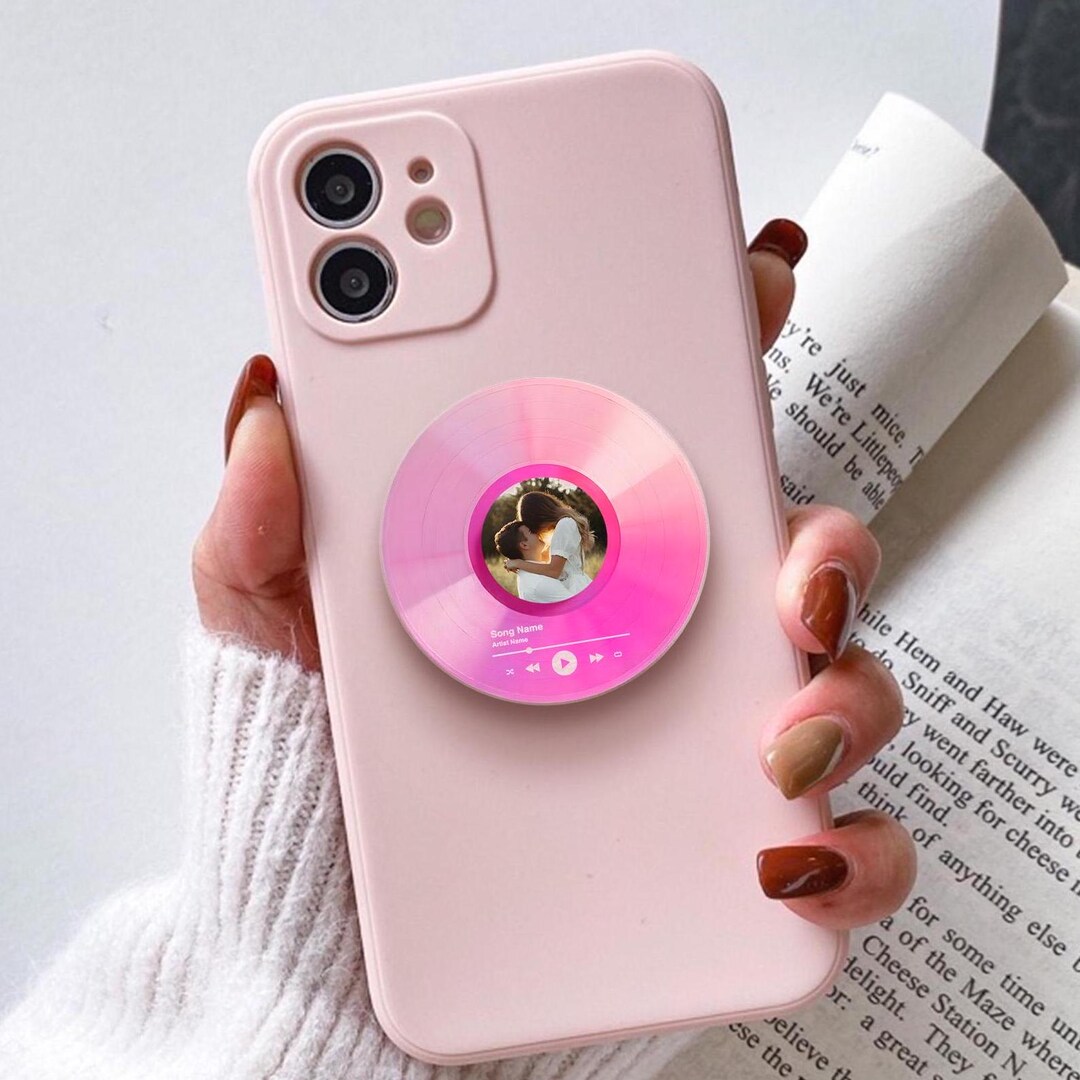 Personalized Photo & Song Vinyl Record Phone Grip, Custom Photo Music ...