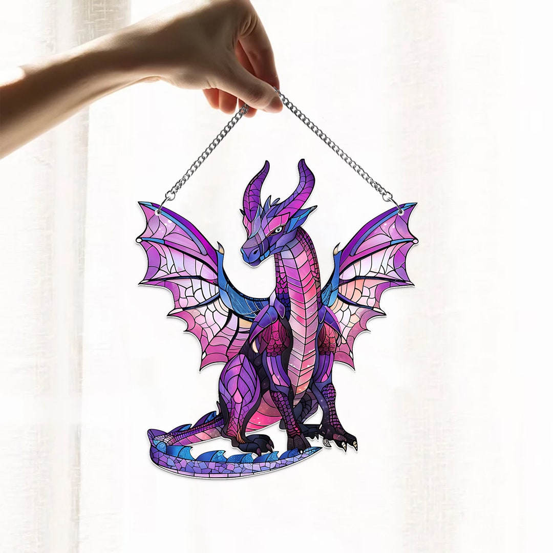 Fantasy Dragon Acrylic Window Hanging, Bookish Home Decor - Etsy