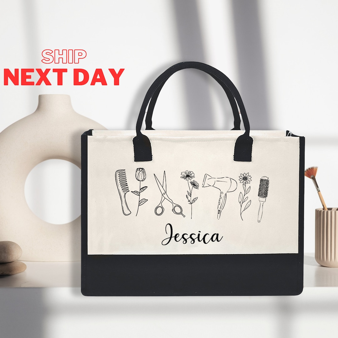 Personalized Hair Stylist Custom Tote Bag, Hairstylist Gift Hairdresser ...