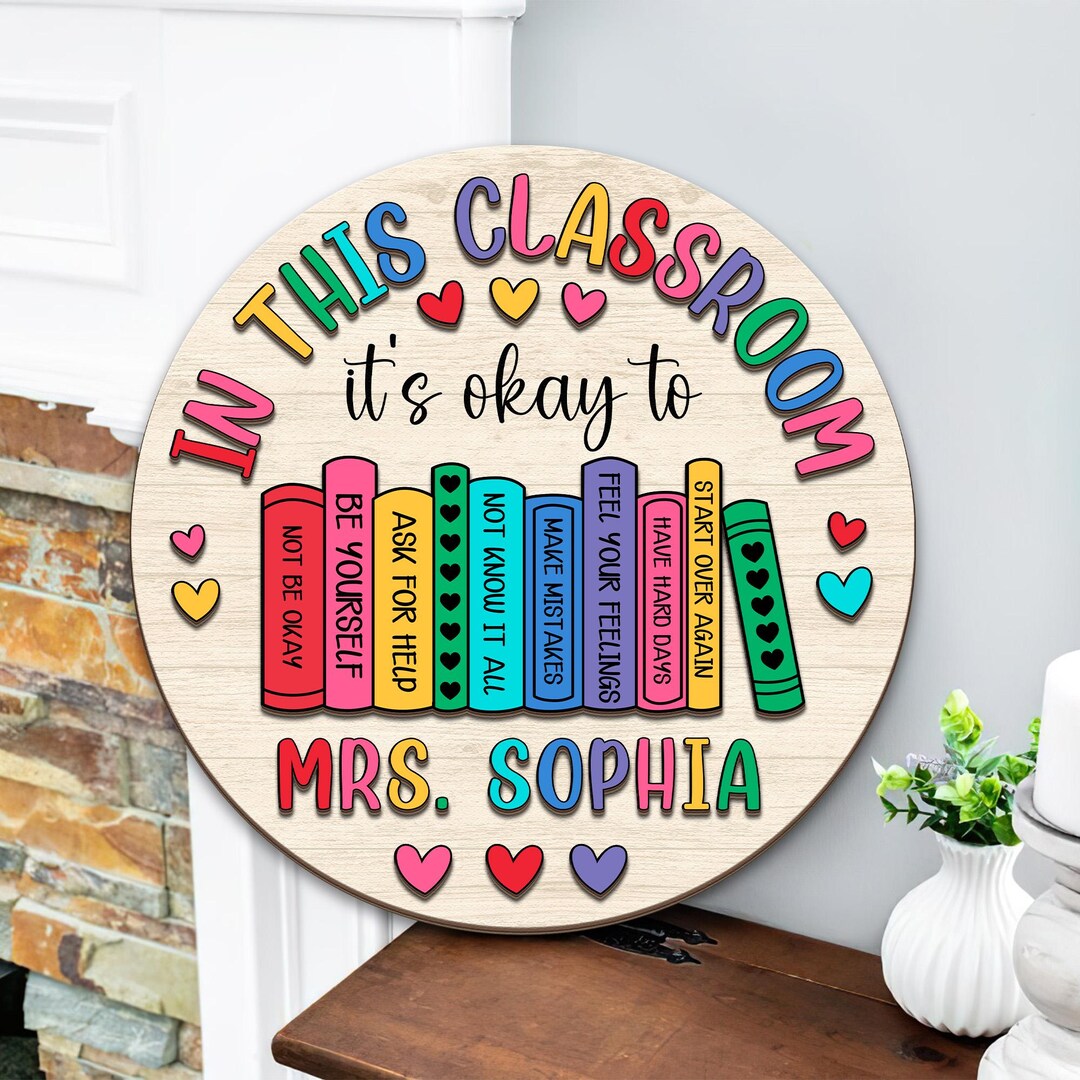 Personalized 3D Teacher Door Hanger, Custom Teacher Name Sign, in This ...