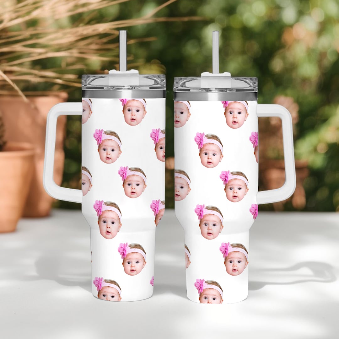 Personalized Face Tumbler 40oz, New Mom Gifts, Custom Family Tumbler ...