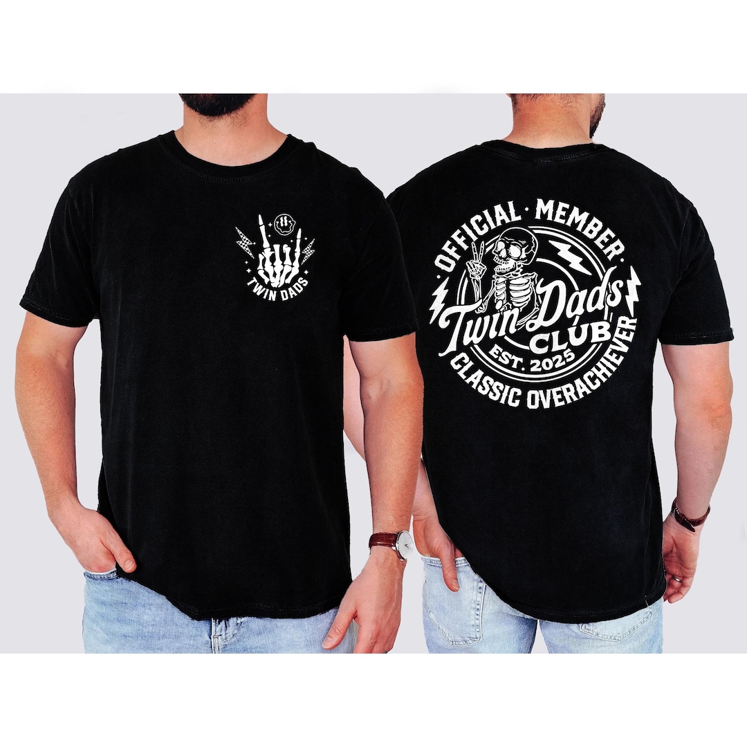 Dad of Twins Classic Overachiever Tee, Surprise Pregnancy Gift for Dad ...