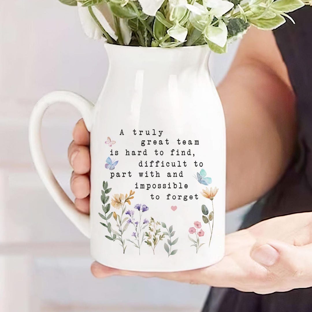 Team Ceramic Flower Vase, Coworker Appreciation Flower Vase, Team Thank ...