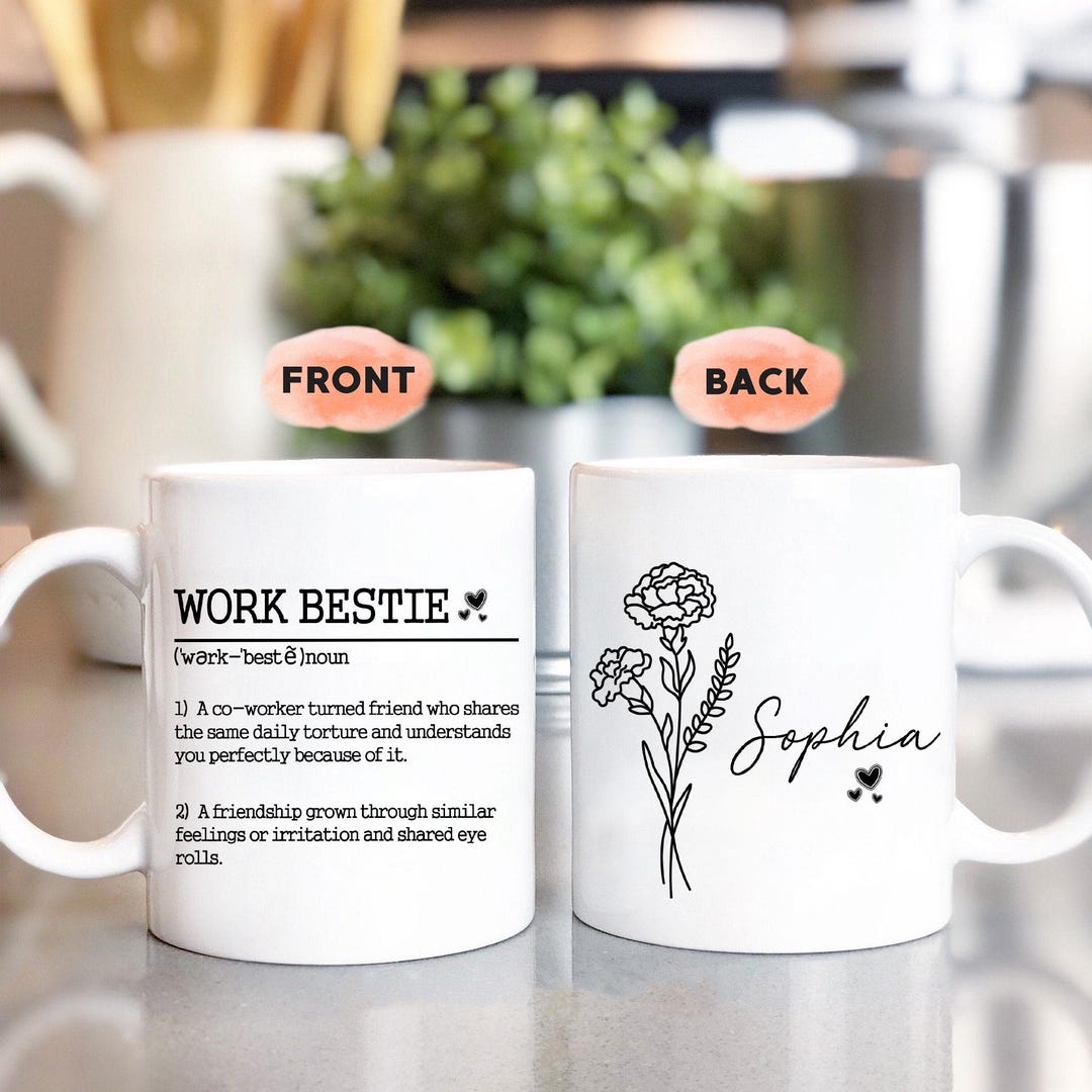 Custom Work Bestie Mug, Work Bestie Gift, Gift for Coworker, Work ...