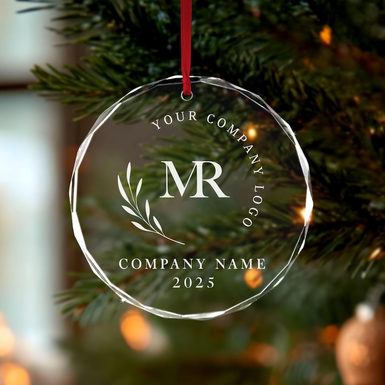 Custom Company Logo Ornament, Personalized Team Logo Ornament, Company ...