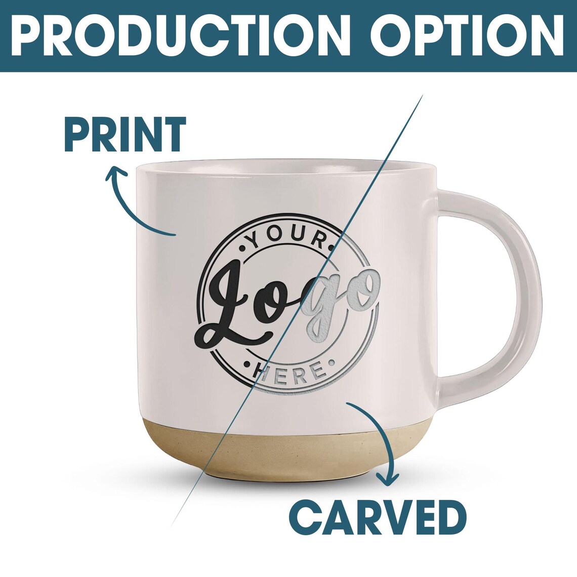 Custom Logo Pottery Mug, Custom Your Business Logo or Brand Logo Mug ...