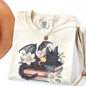 Comfort Colors Fantasy Book Dragon Shirt, Fantasy Dragon Book Lover ...