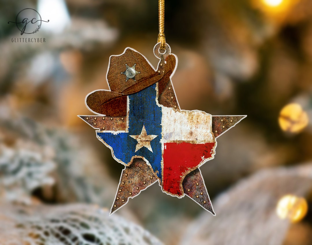 Texas Acrylic Ornament, Texas Bluebonnet Flower, Texas Longhorn, Texas ...