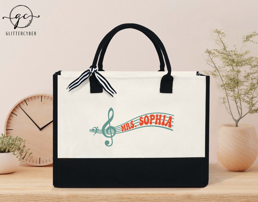 Music Teacher Tote Bag Music Tote Bag Music Teacher Gifts - Etsy