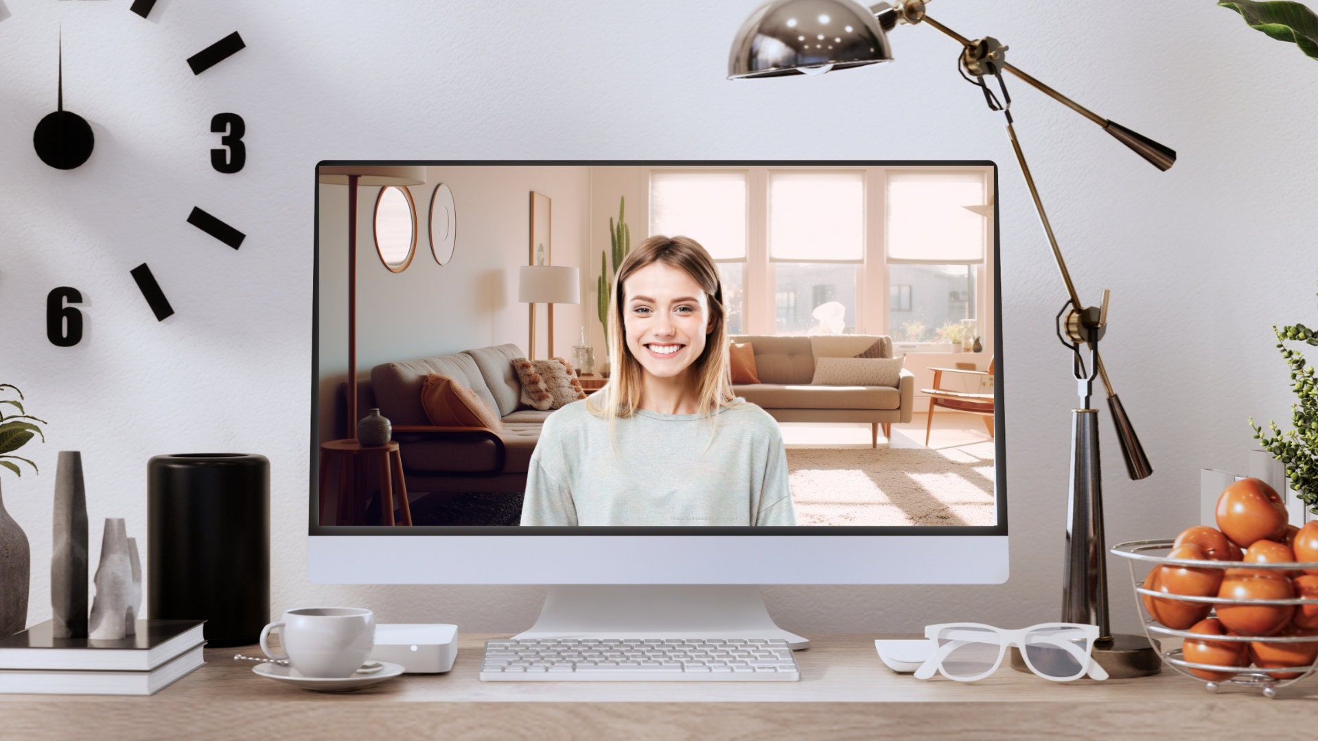 Zoom Background Modern Minimalist Living Room Digital Background - Etsy