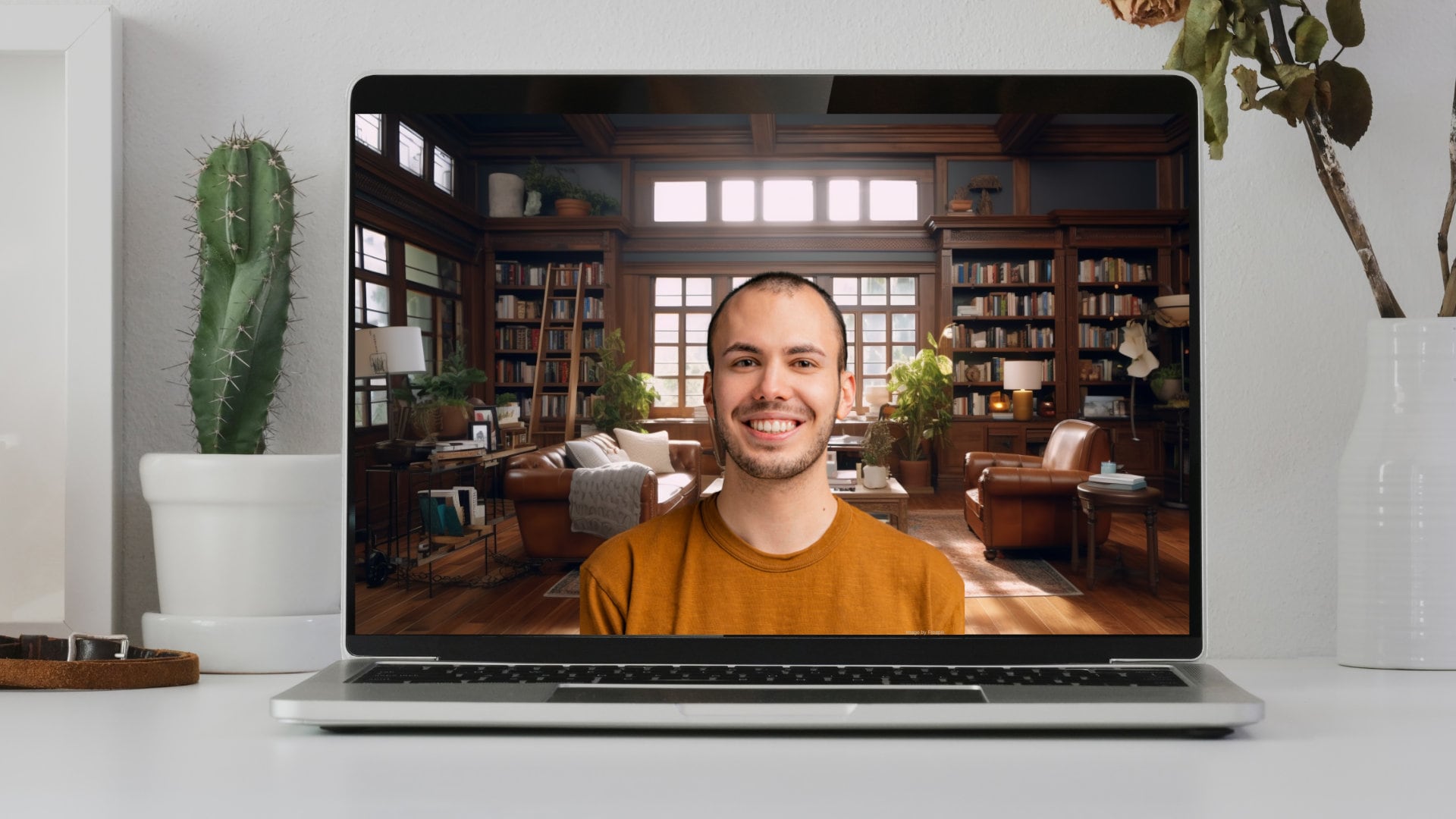 Zoom Background - Warm Cozy Library Digital Background - Etsy