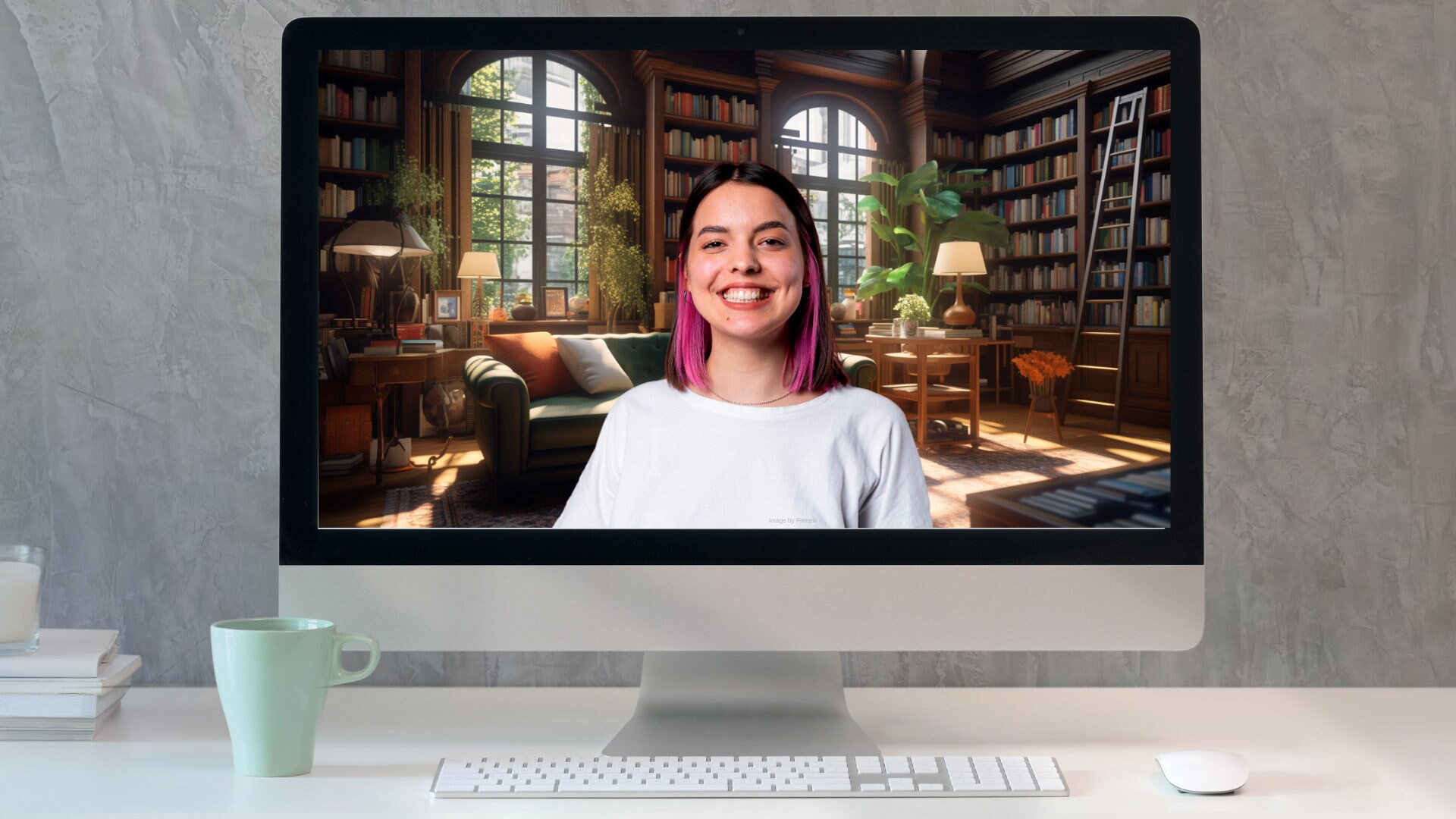 Zoom Background - Warm Cozy Library Digital Background - Etsy