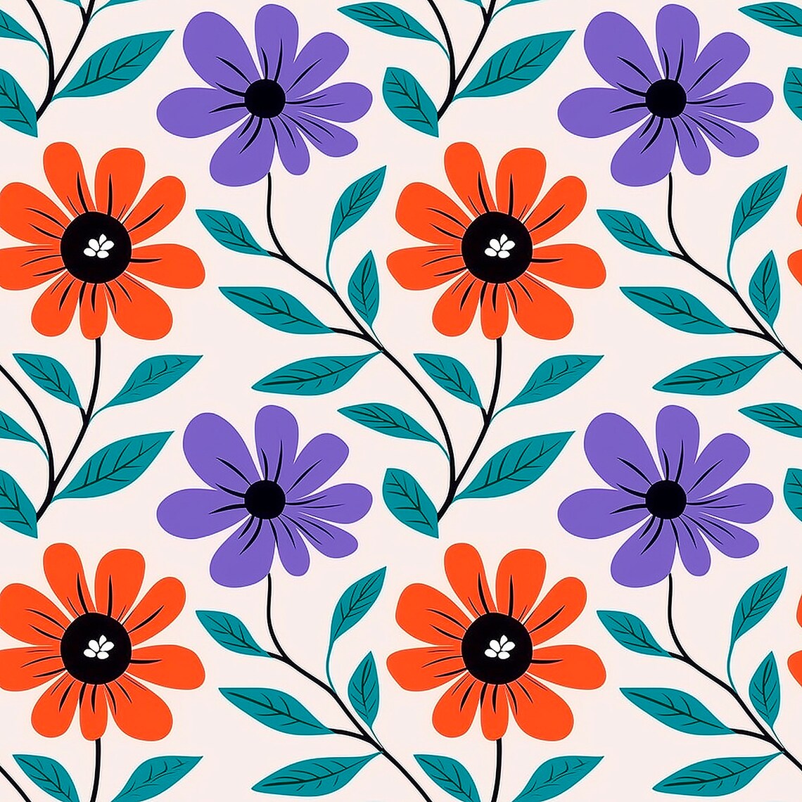Flower Pattern Summer Repeatable Pattern Seamless Pattern Flower Garden ...