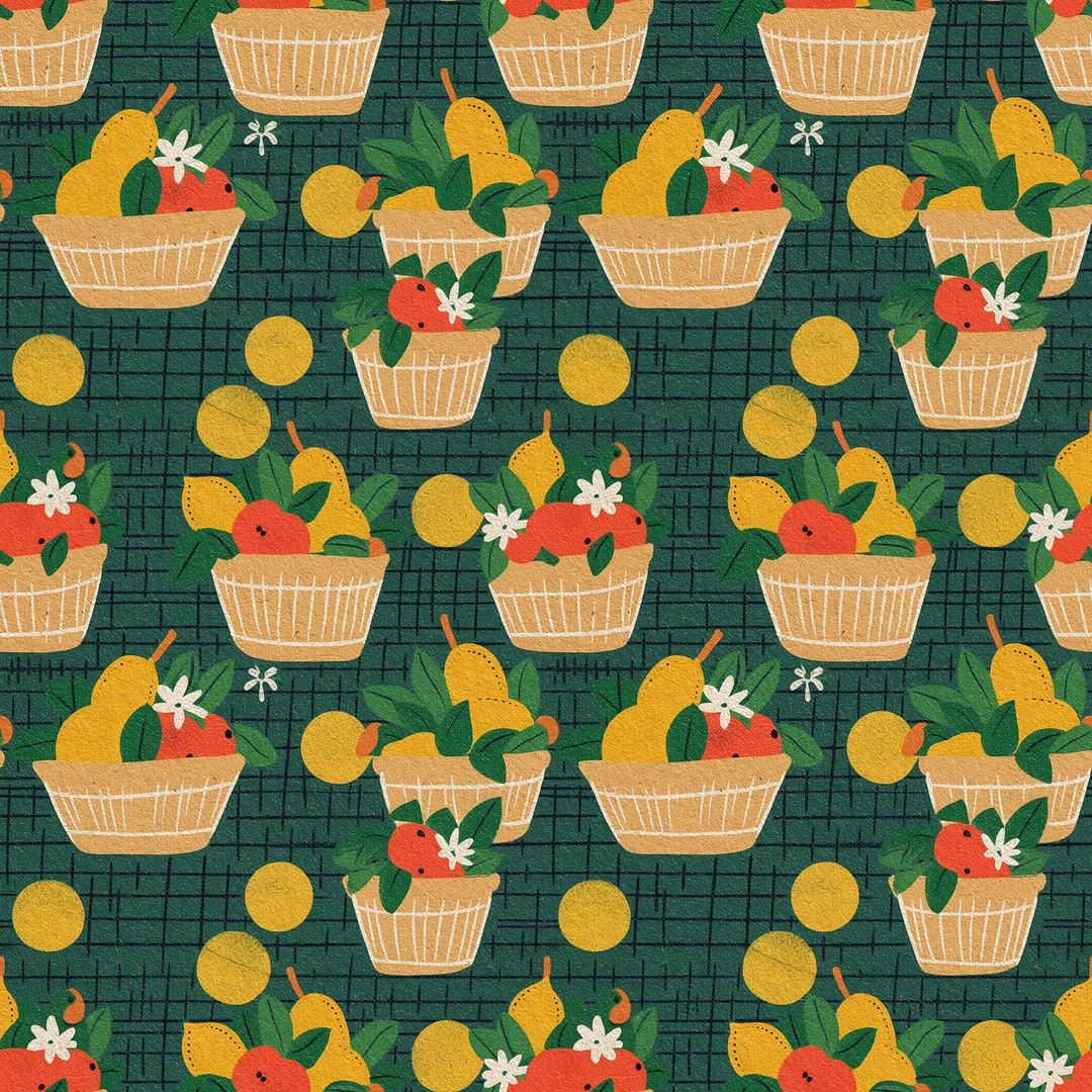 Fruit Basket Pattern Fruit Seamless Pattern Summer Fruit Pattern - Etsy