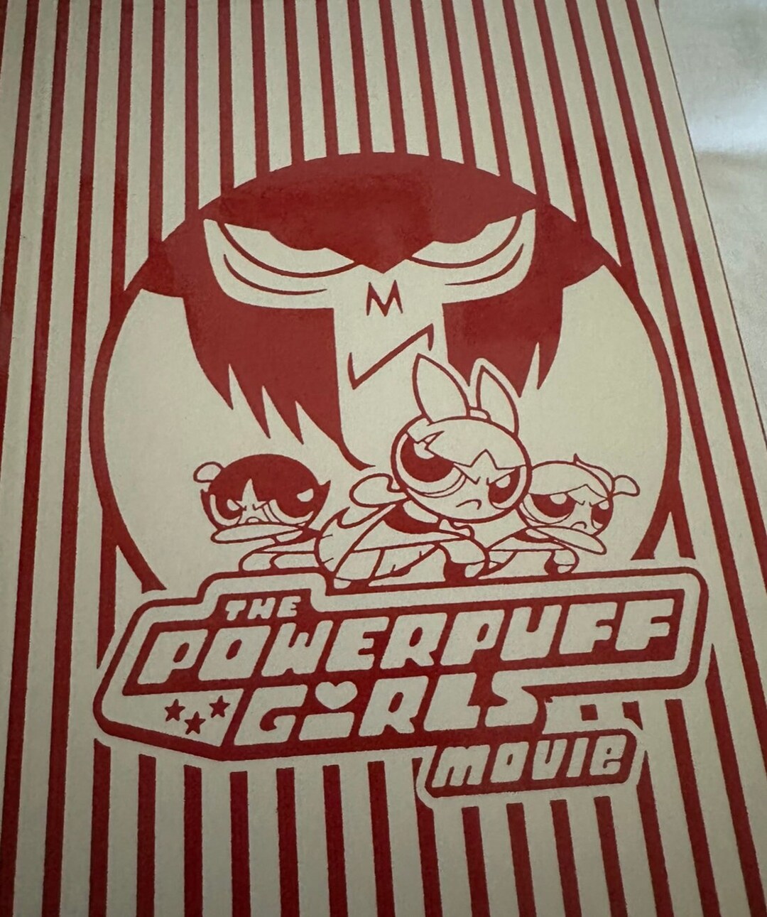 Collectible Powerpuff Girls Original Red and White Striped Popcorn Box ...