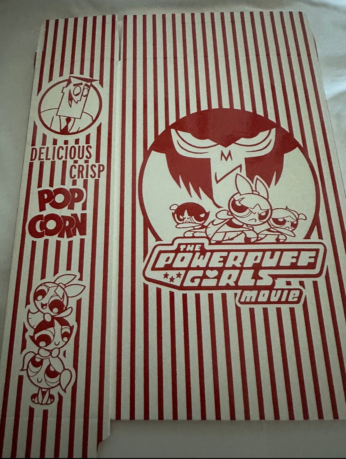 Collectible Powerpuff Girls Original Red and White Striped Popcorn Box ...