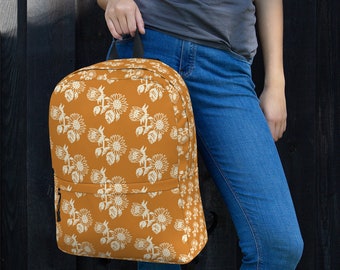 Checkered Sunflower Backpack Black and Yellow Checkers Cool - Etsy