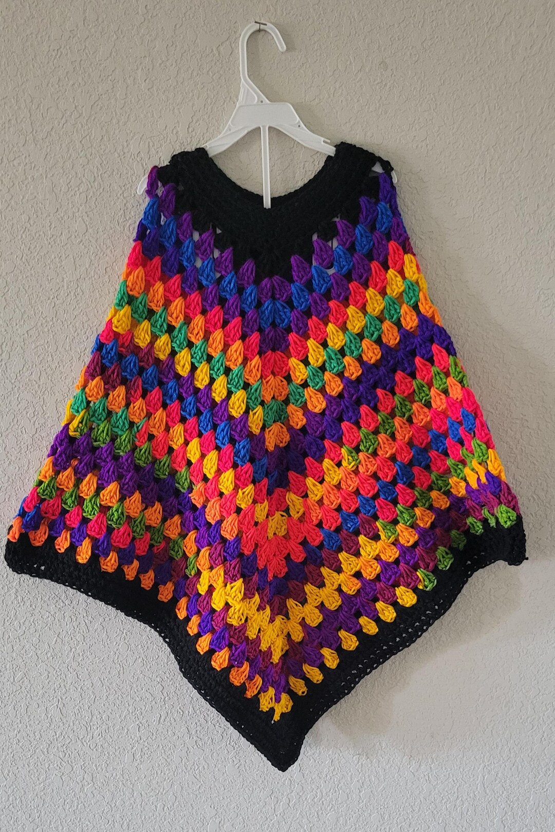 Colors of the Rainbow Poncho - Etsy