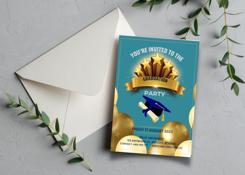 GRADUATION INVITE, DIGITAL Grad Invite, Luxury Invitations, Instant ...