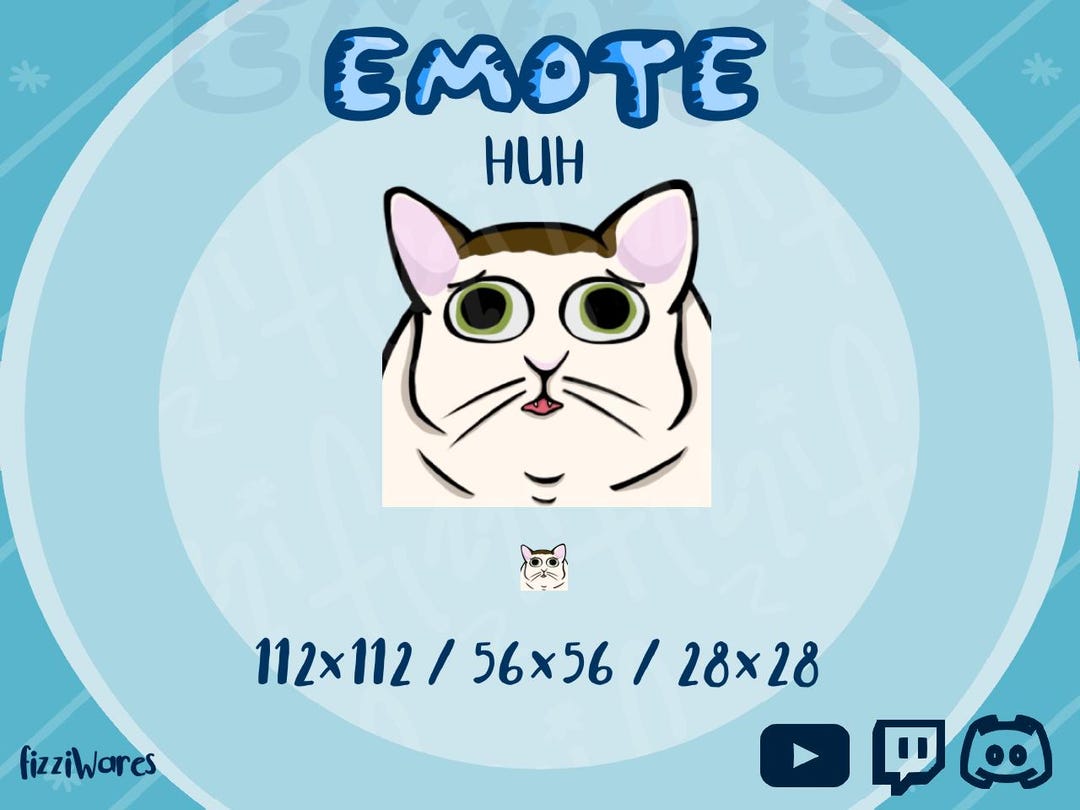 Meme Cat: "huh" Emote for Twitch/ Discord/ Youtube! - Etsy