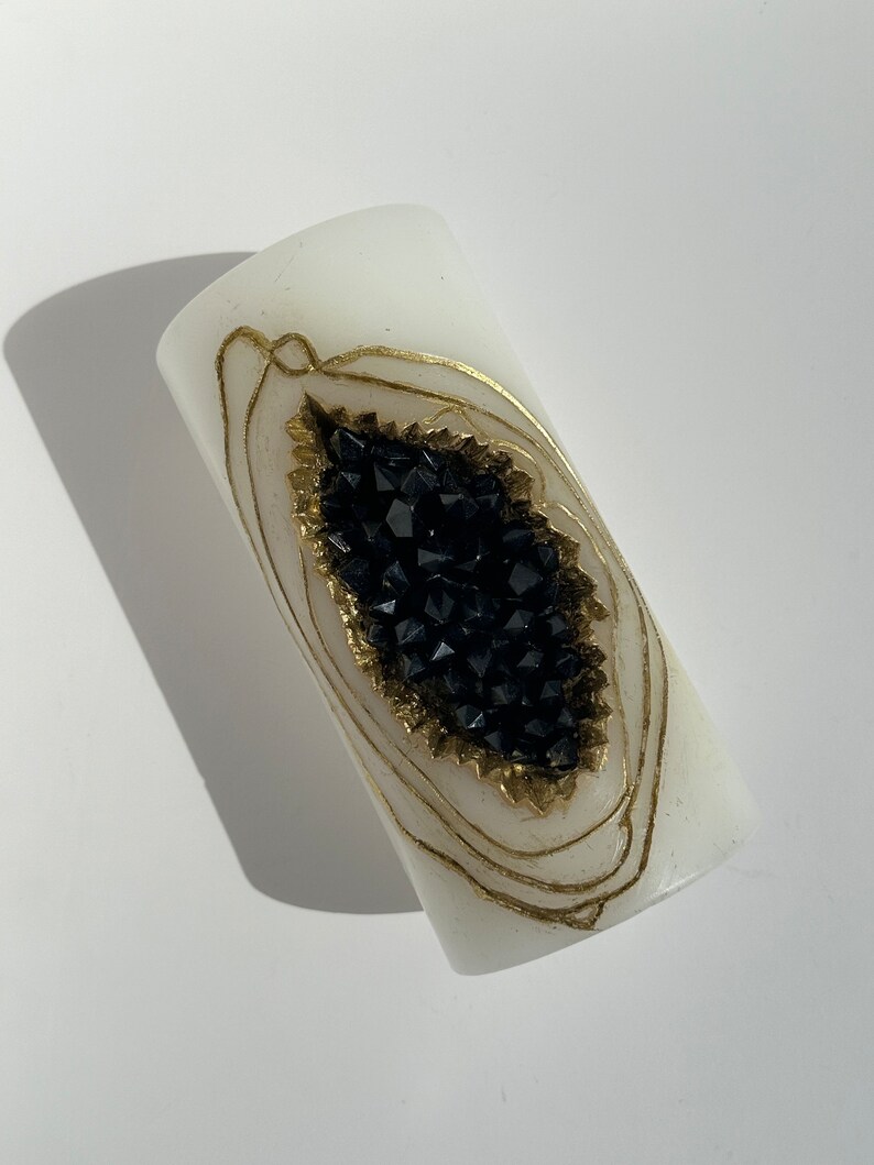 Large Luxury Geode Crystal Pillar Candle - Etsy