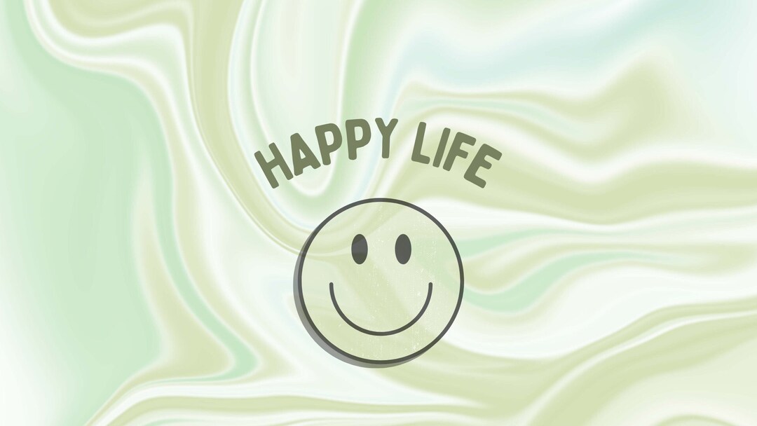 Happy Life Desktop Aesthetic Wallpaper - Etsy