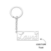 Personalized Name Rectangle Border Keychain Custom Text Stainless Steel ...