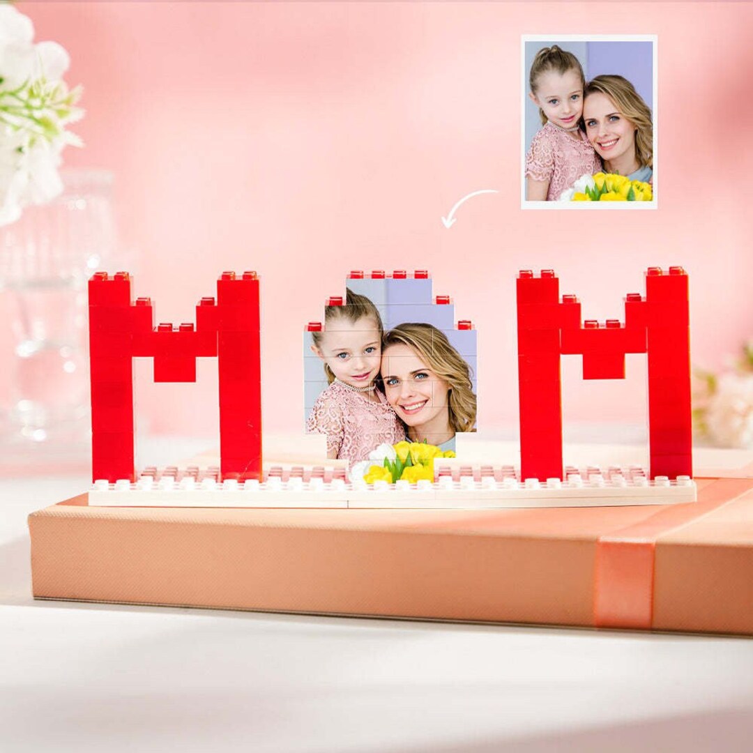 Custom Building Brick Photo Block Personalised MOM Brick Puzzles Mother ...