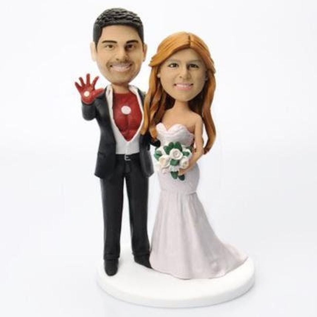 Iron Man Couple Popular Custom Bobblehead With Engraved Text-gift for ...