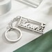 Personalized Name Rectangle Border Keychain Custom Text Stainless Steel ...