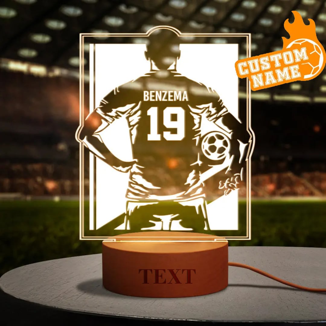 Personalized Soccer Night Light Perfect Gift for World Cup Fans Round ...