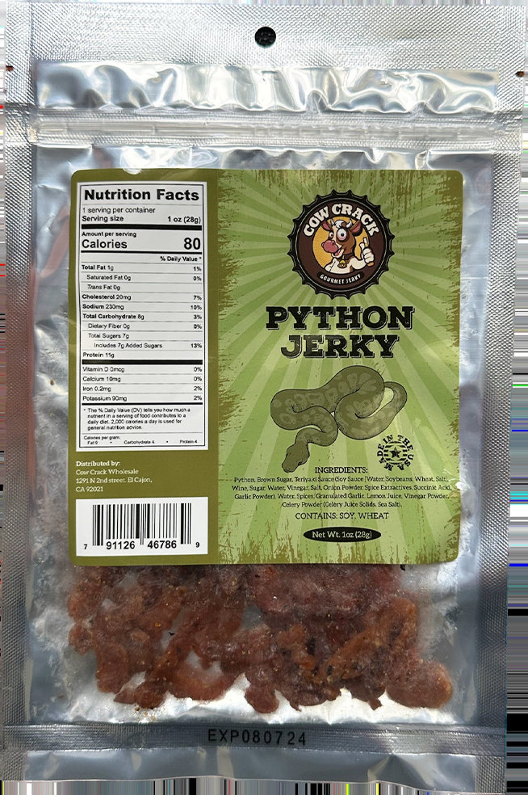 Cow Crack Python Jerky 1 Oz - Etsy
