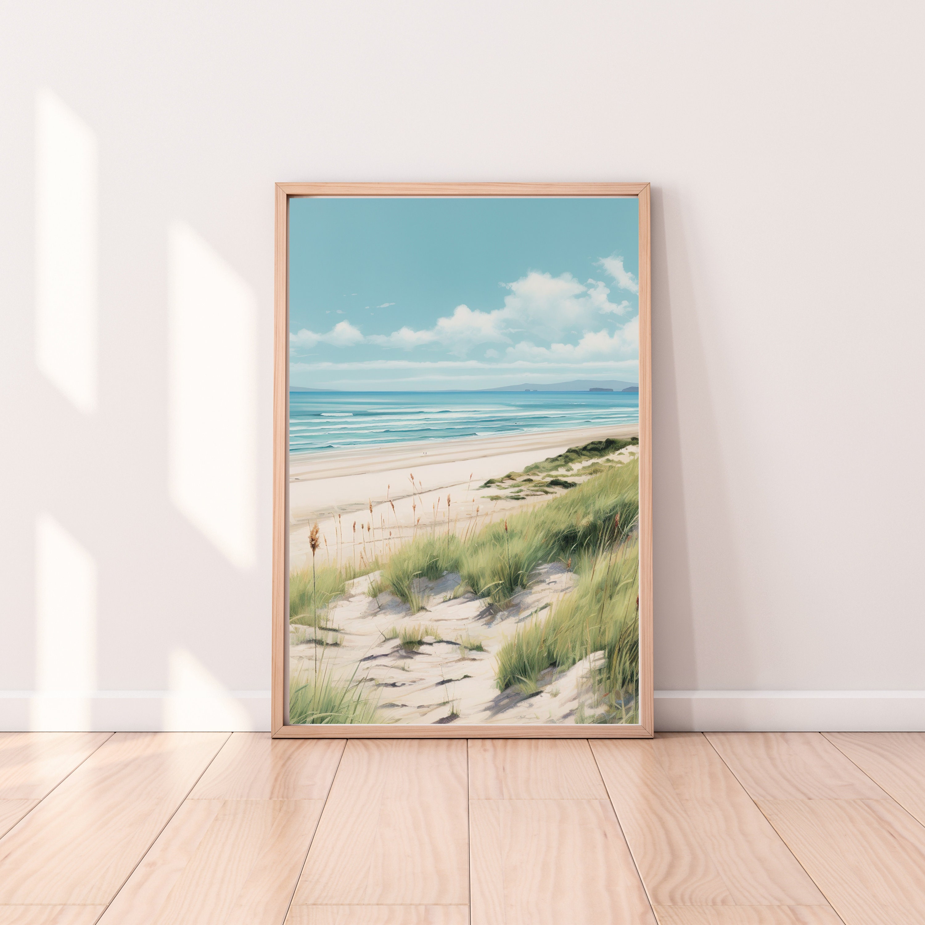 Neutral Coastal Beach Art, Artful Beach Print, Color Painting, Drawing ...