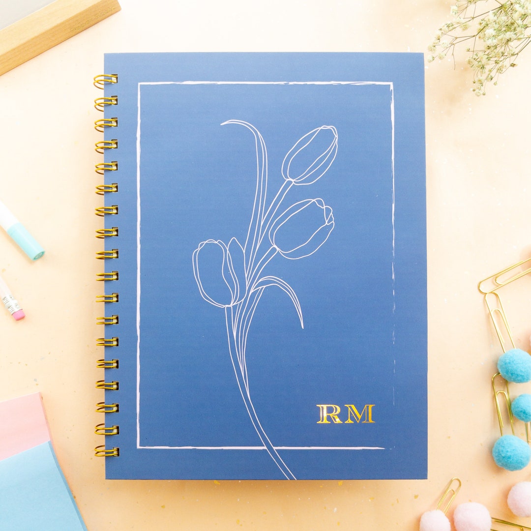 Blushed Tulips B5 Wire Notebook Customize / Personalize It With ...