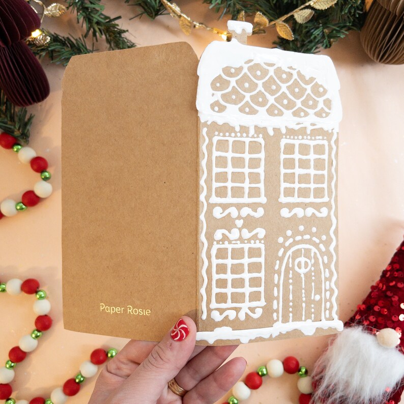 Gingerbread House Holiday Cards - Kit of 5 Cards - Etsy
