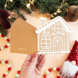 Gingerbread House Holiday Cards - Kit of 5 Cards - Etsy