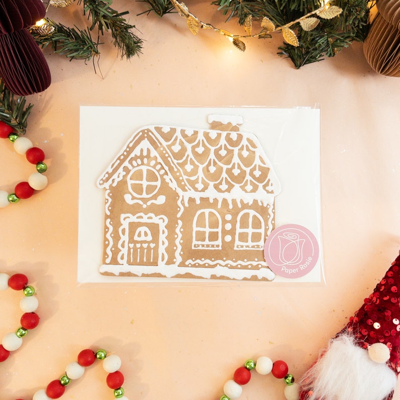 Gingerbread House Holiday Cards - Kit of 5 Cards - Etsy