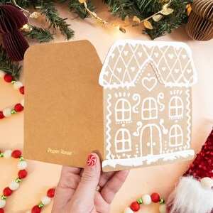 Gingerbread House Holiday Cards - Kit of 5 Cards - Etsy