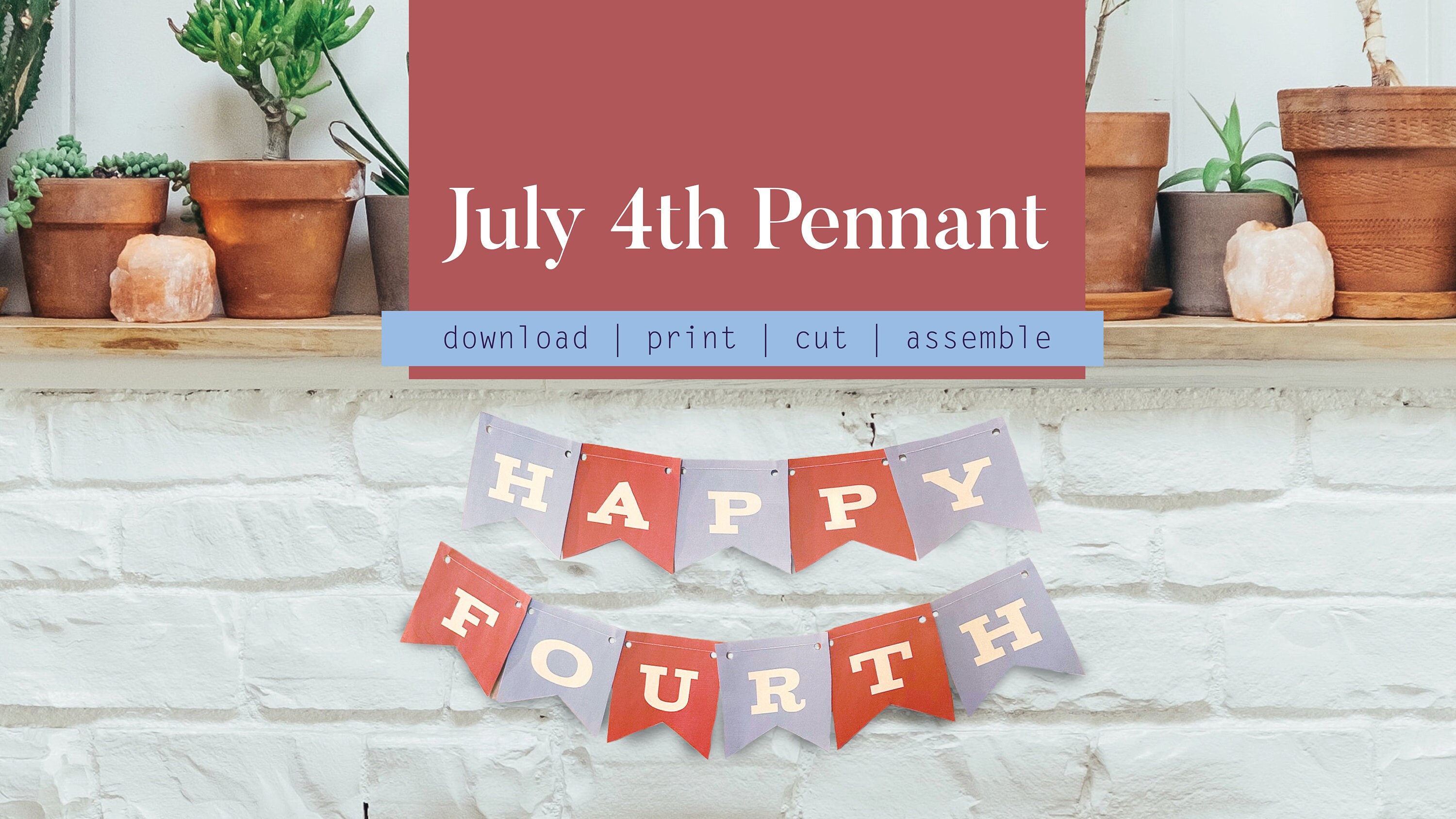 4th of July Printable Banner, Independence Day Banner Pennant, Instant ...