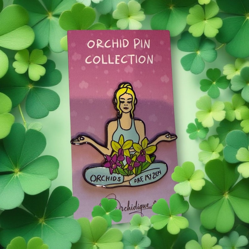 Orchid Lapel Pin-orchid Enamel Pin: Marly N Mel Floral Collector Item ...