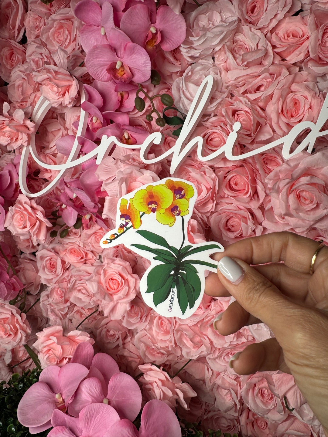 Phalaenopsis Yellow Orchid Stickers Waterproof Vinyl Stickers Laptop ...