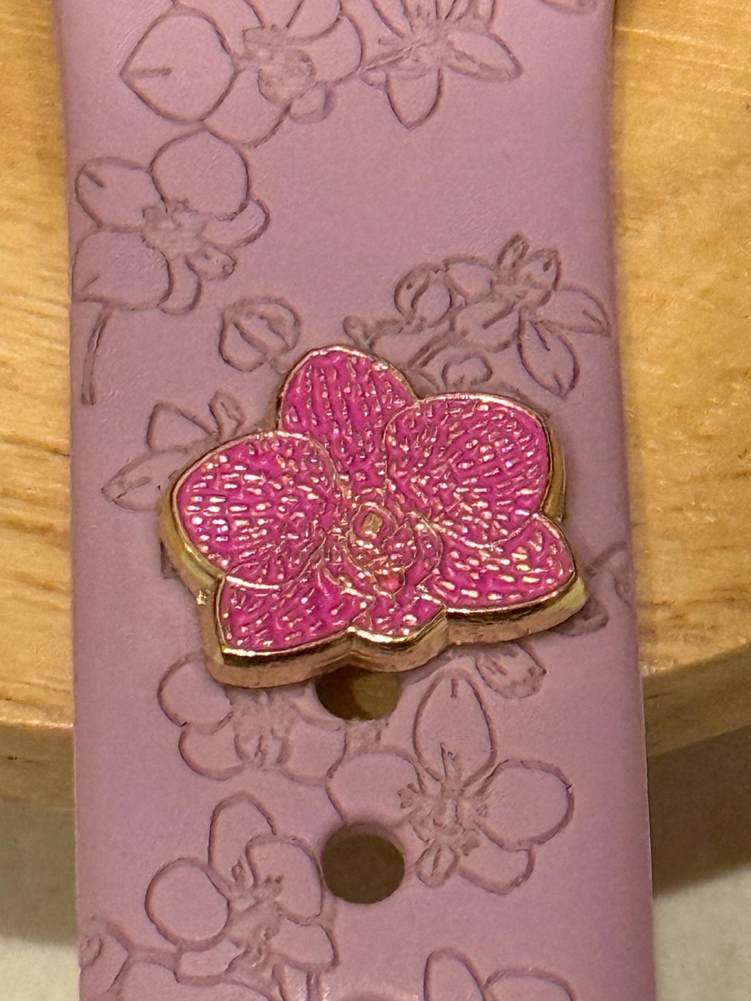 Orchid Flower Watch Band Charm: Gold-plated Floral Accent - Etsy