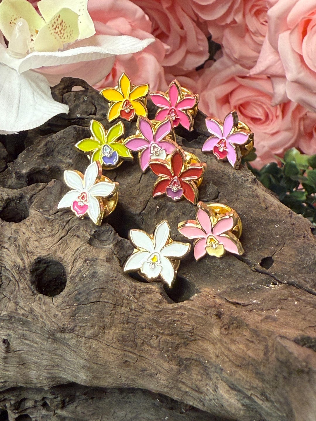 Orchid Lapel Pin-mini Orchid Enamel Pin: Cattleya-inspired Floral Lapel ...